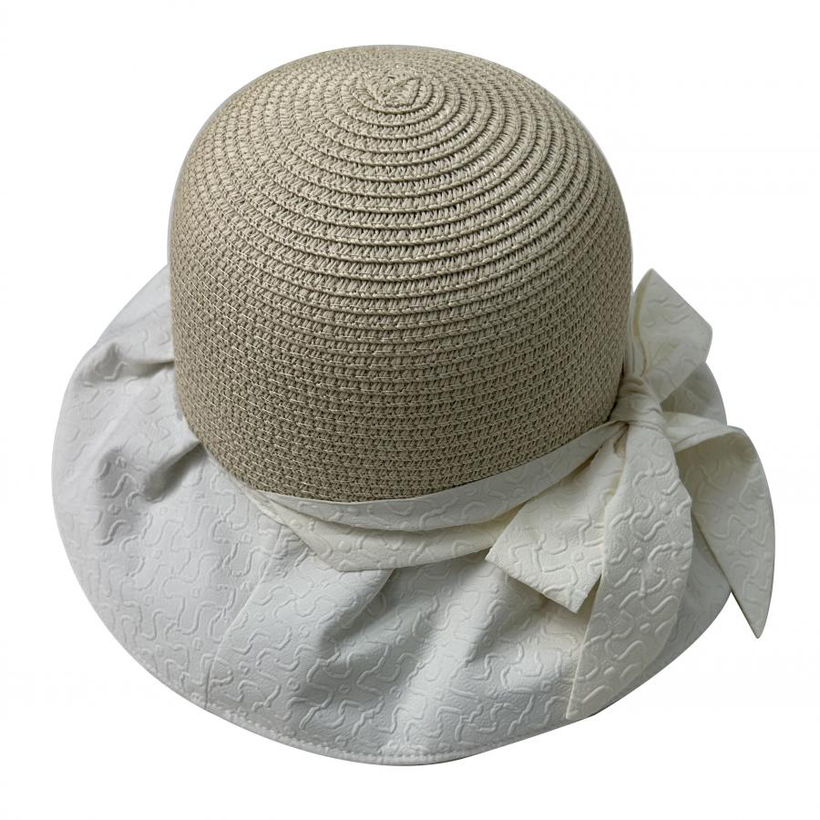 Sombredo tejido beige con olan de tela blanco de 33x33x12cm - Galerías ...