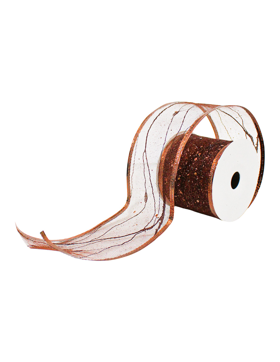 Rollo de listón de gasa café de 6.35cmx10m - Galerías el Triunfo