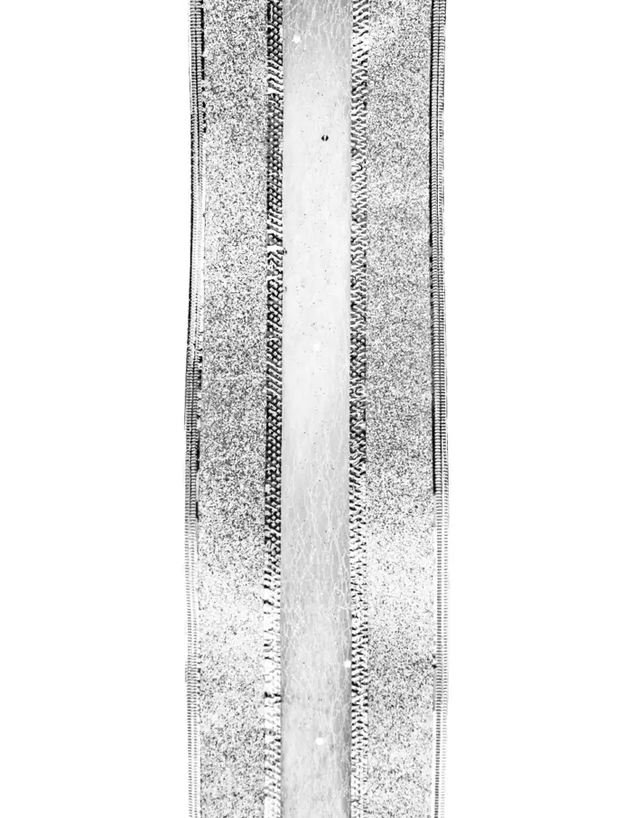 Listón Plateado con Malla en Medio